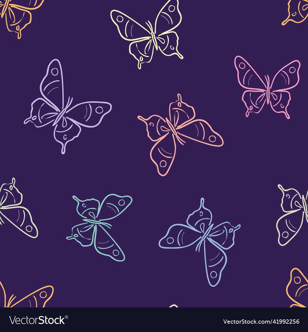 Butterfly seamless repeat pattern background Vector Image