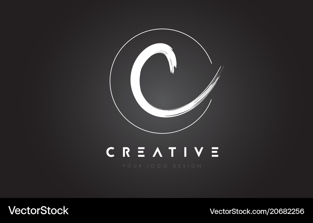 C brush letter logo design artistic handwritten Vector Image