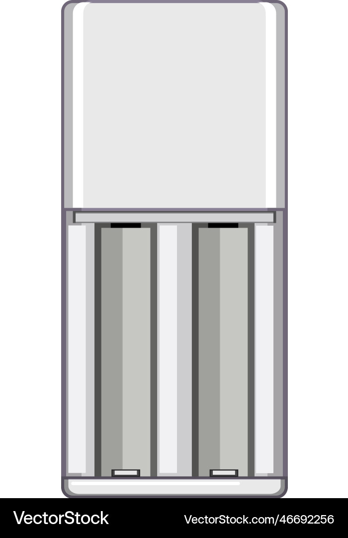 Charge aa battery charger cartoon Royalty Free Vector Image