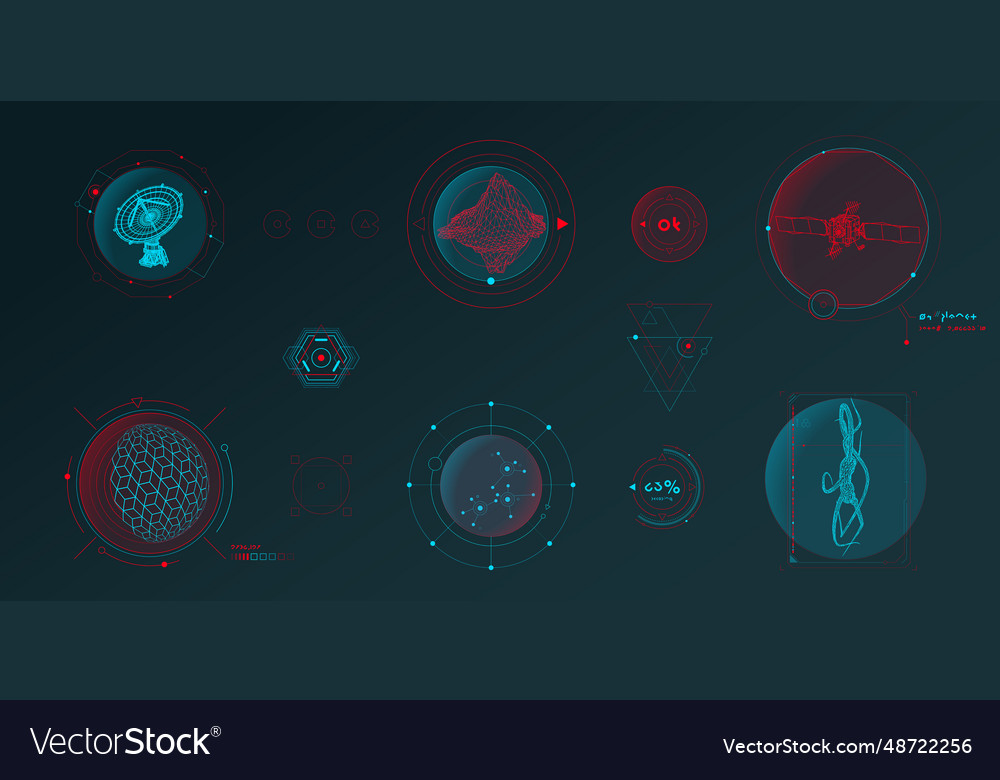 Circular infographic elements for sci-fi Vector Image