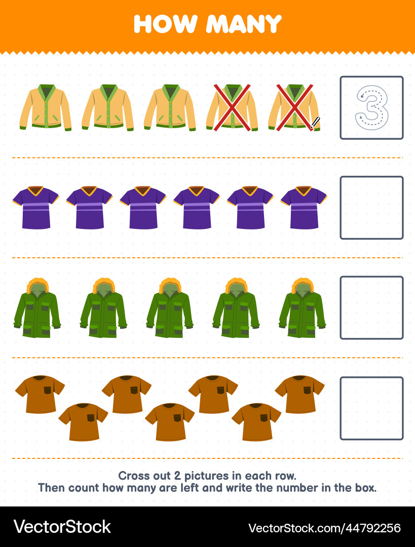 Education game for children count how many cute Vector Image