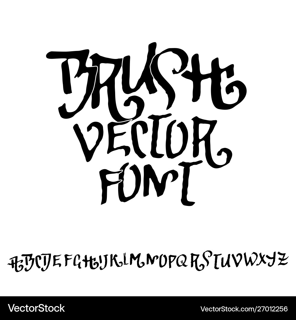 Hand drawn brush font modern lettering Royalty Free Vector