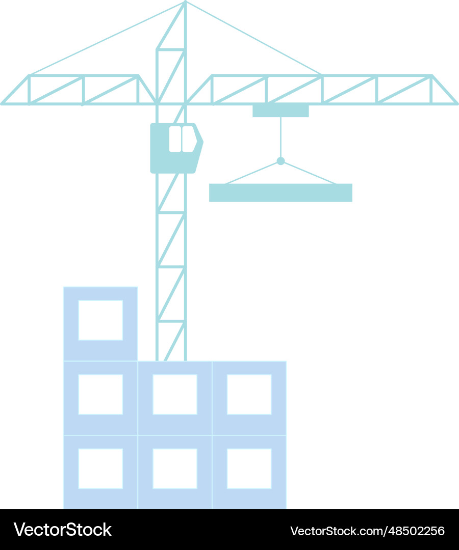 Industrial crane building house construction site Vector Image