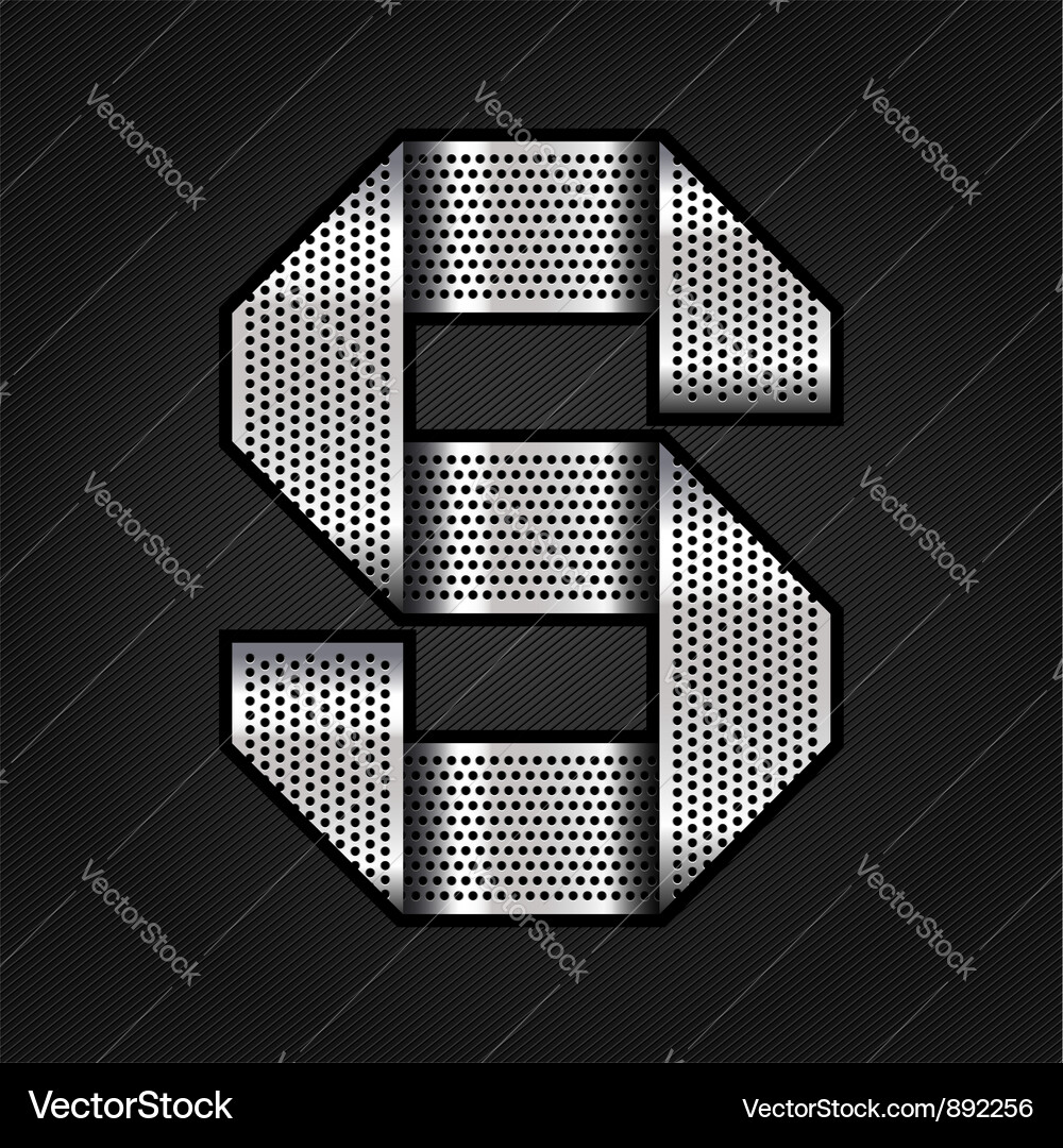 Letter metal chrome ribbon - s Royalty Free Vector Image