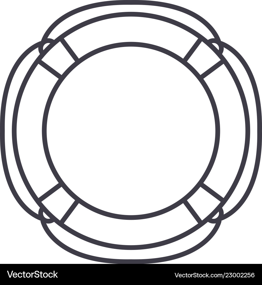 Lifebuoy line icon concept linear Royalty Free Vector Image