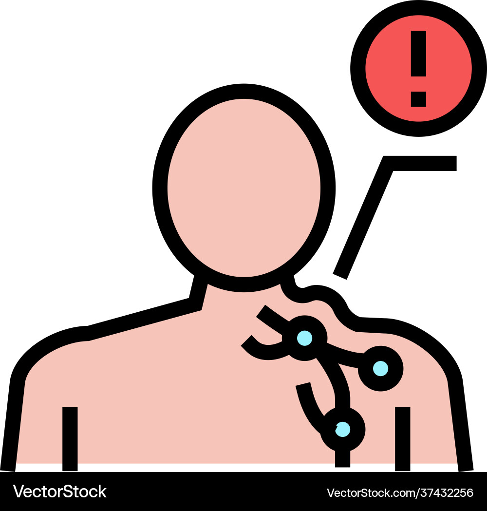 Lymphoma disease color icon Royalty Free Vector Image