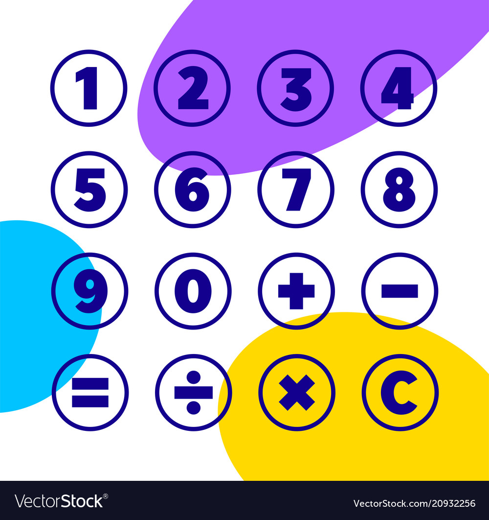 Numbers And Mathematical Symbols Icons Royalty Free Vector