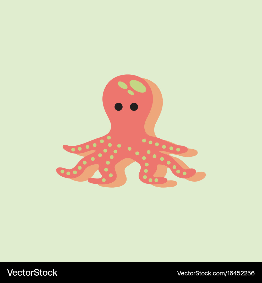 Octopus cartoon in sticker style Royalty Free Vector Image