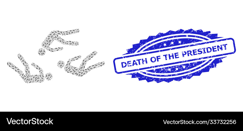 Rubber death president seal stamp Royalty Free Vector Image