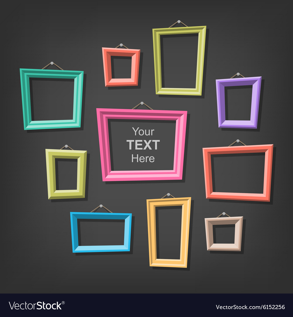 Set cartoon picture frames Royalty Free Vector Image