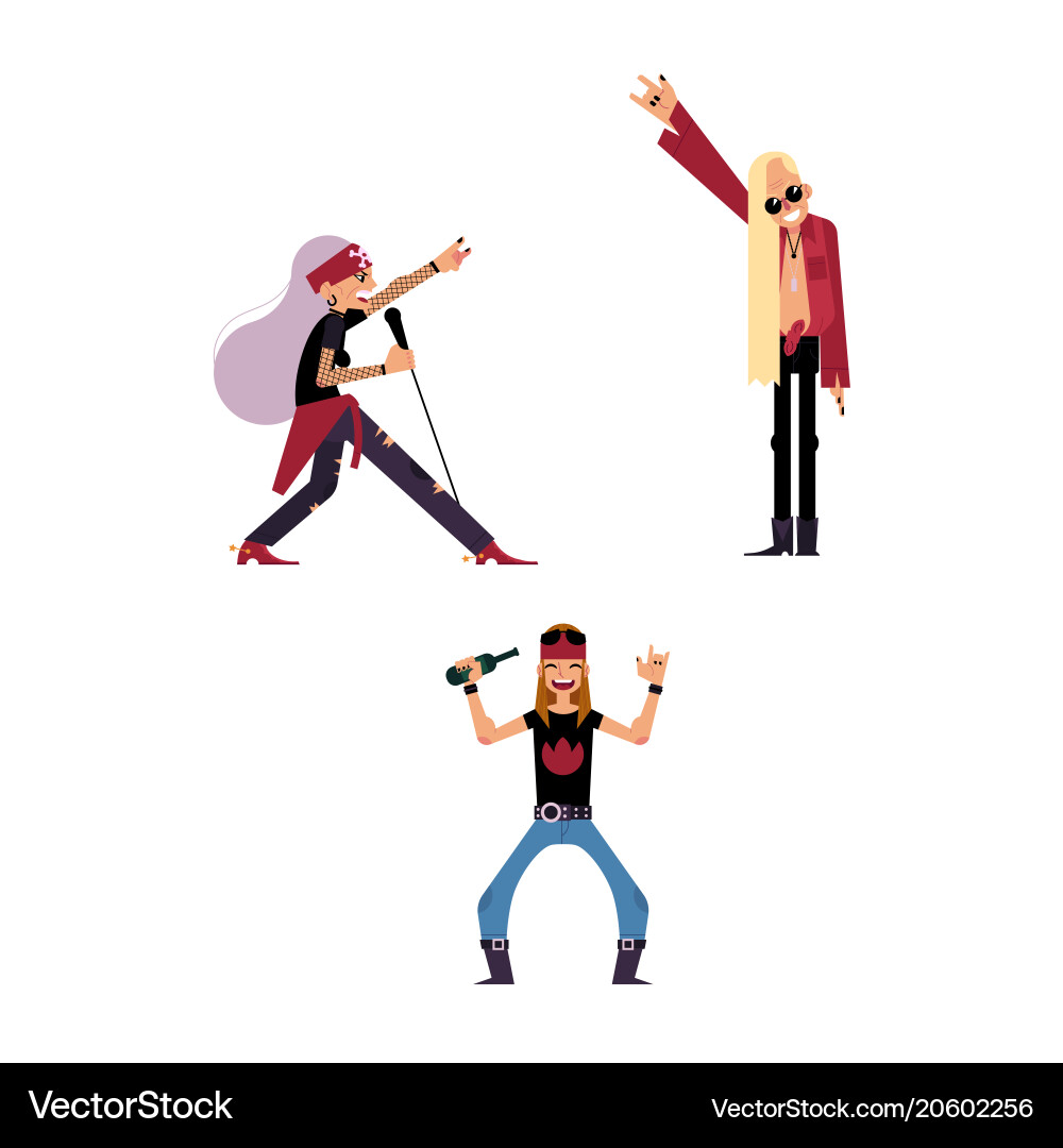 Set of characters people who singing Royalty Free Vector