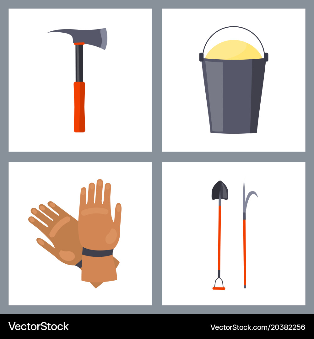 Set of isolated fire-related items Royalty Free Vector Image