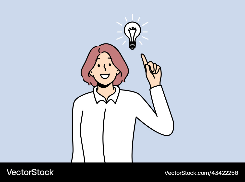 Smiling woman generate good idea Royalty Free Vector Image