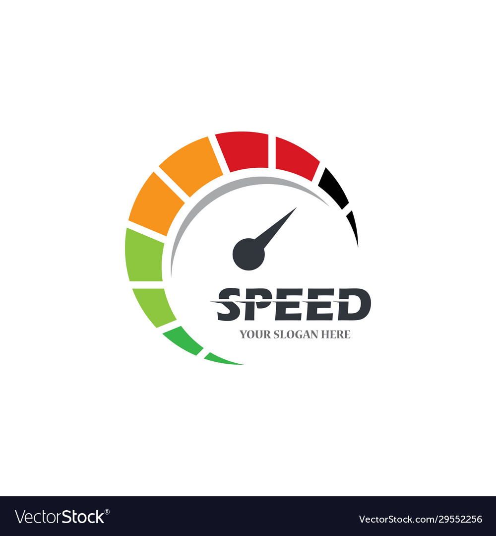 Speedometer icon logo Royalty Free Vector Image