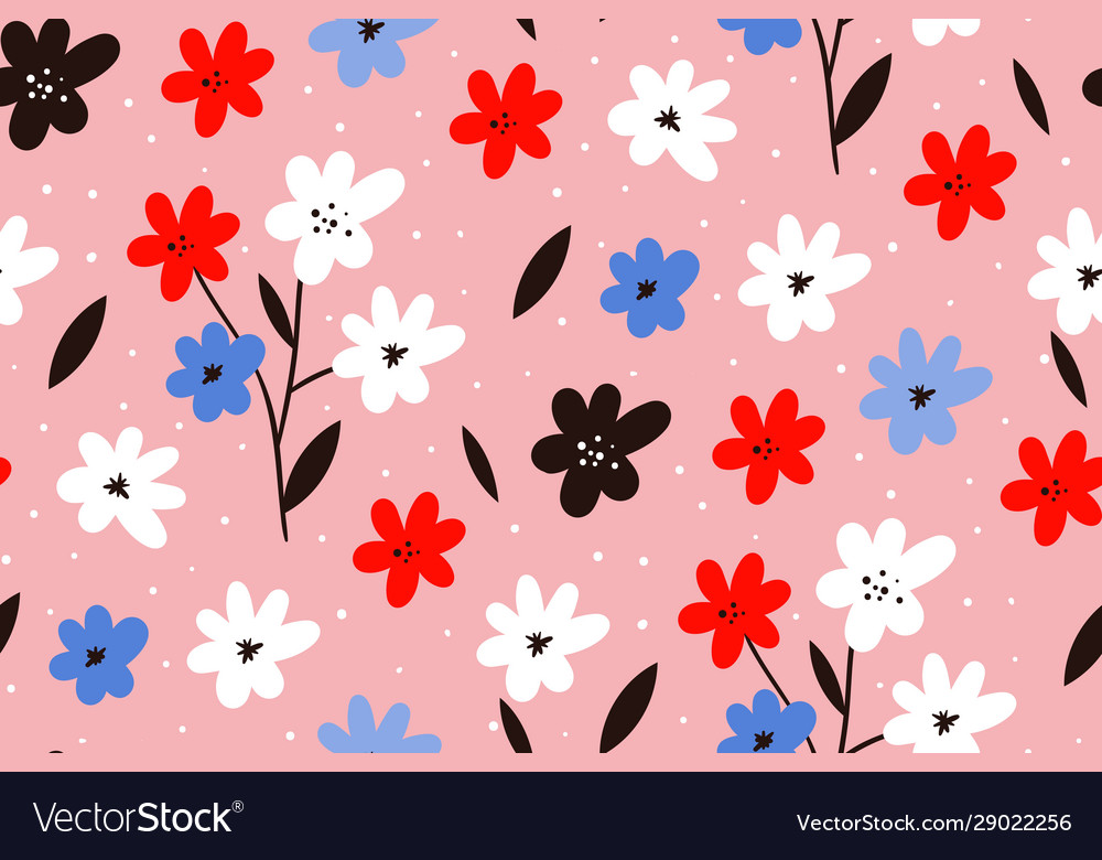 Spring flower background modern seamless pattern Vector Image