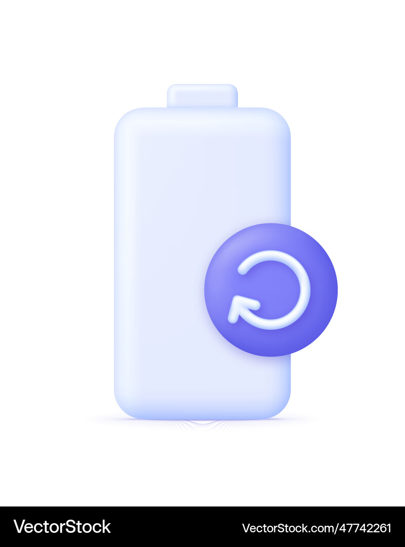3d battery icon waste battery recycling icon Vector Image