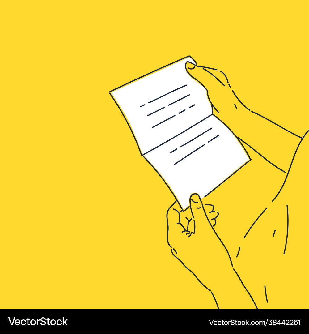 A persons hand is holding greeting card Royalty Free Vector