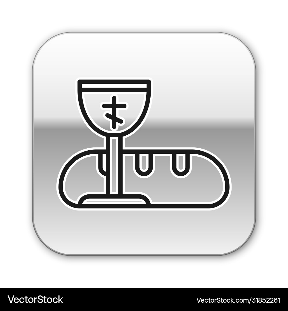 Black line first communion symbols for a nice Vector Image