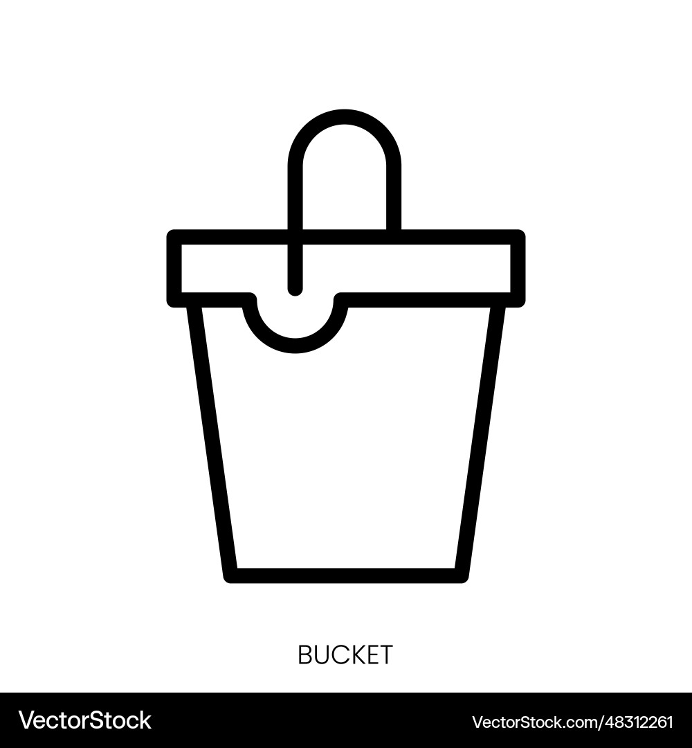 Bucket icon line art style design isolated Vector Image