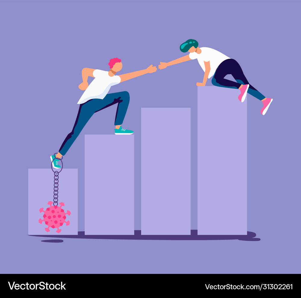 Businessman helping and growing together Vector Image