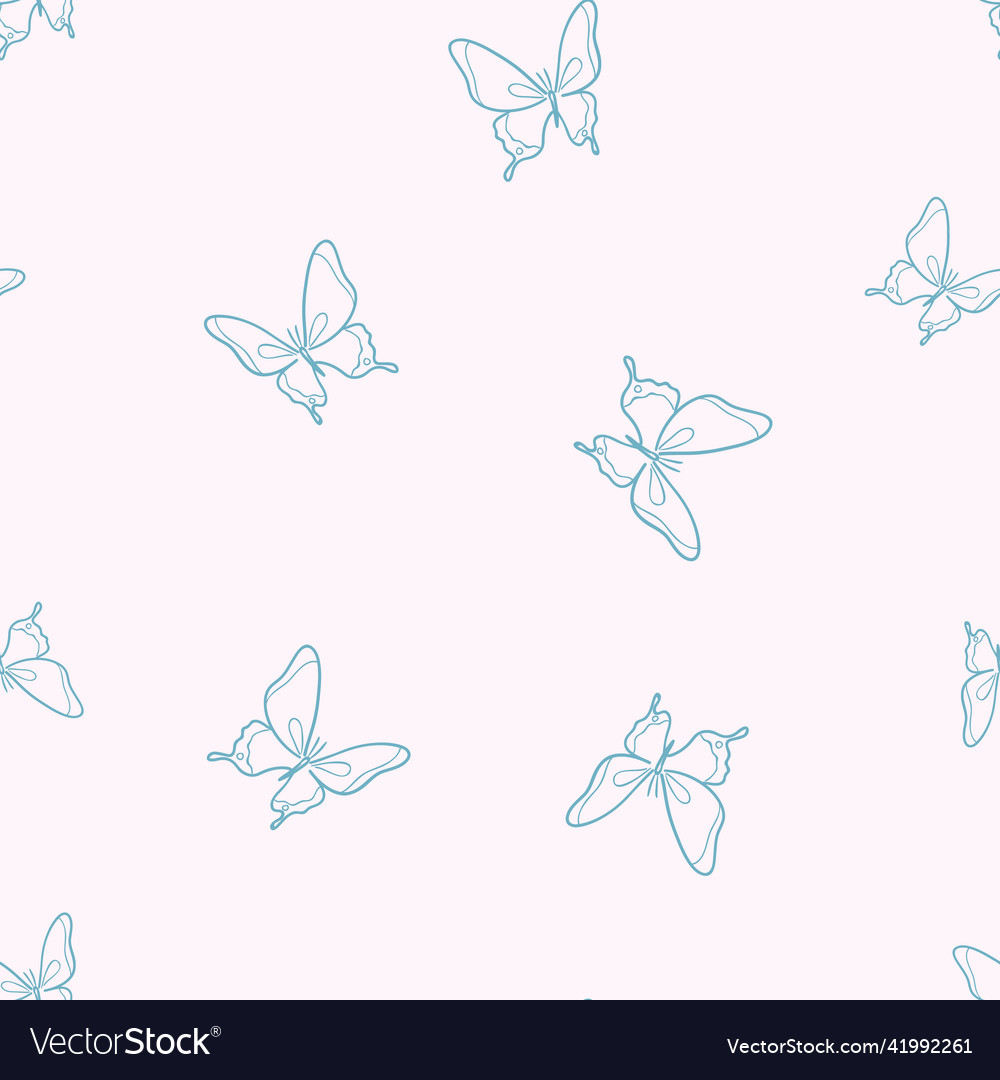 Butterfly seamless repeat pattern background Vector Image