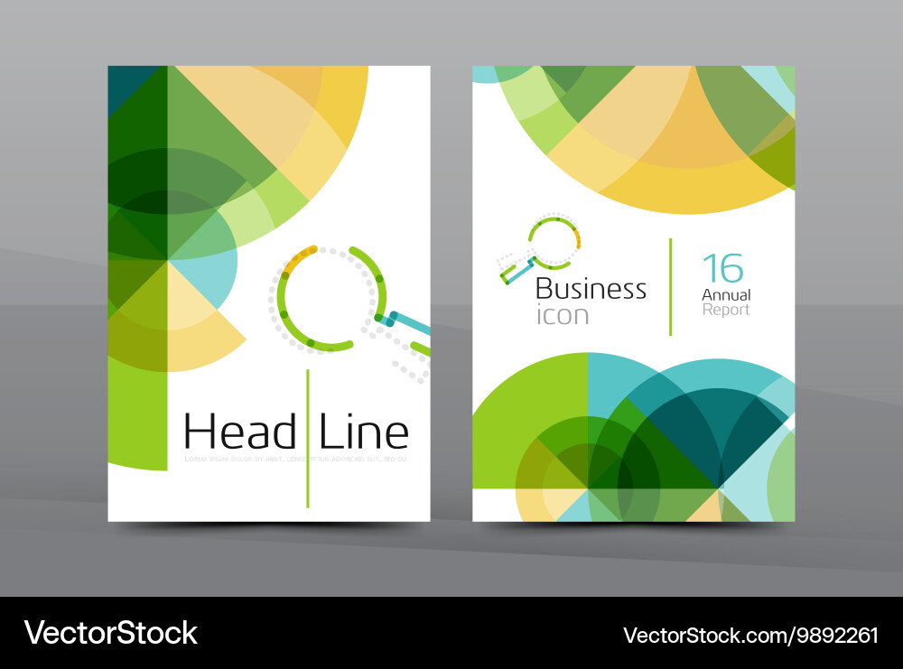 Colorful annual report cover Royalty Free Vector Image
