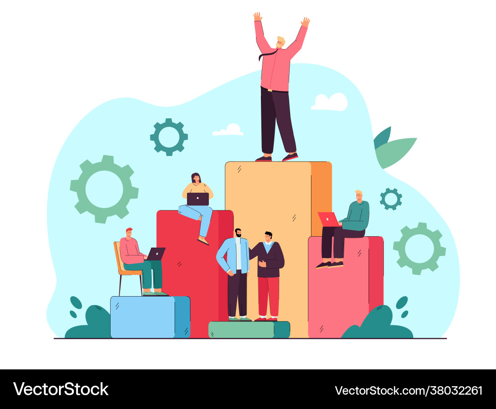 Corporate workers achieving success in business Vector Image