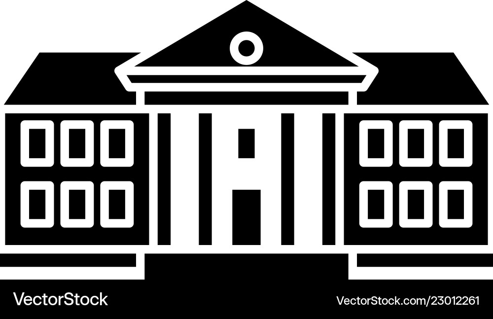 Education center black icon sign Royalty Free Vector Image