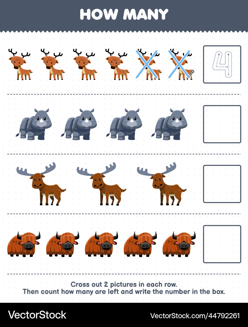 Education game for children count how many cute Vector Image