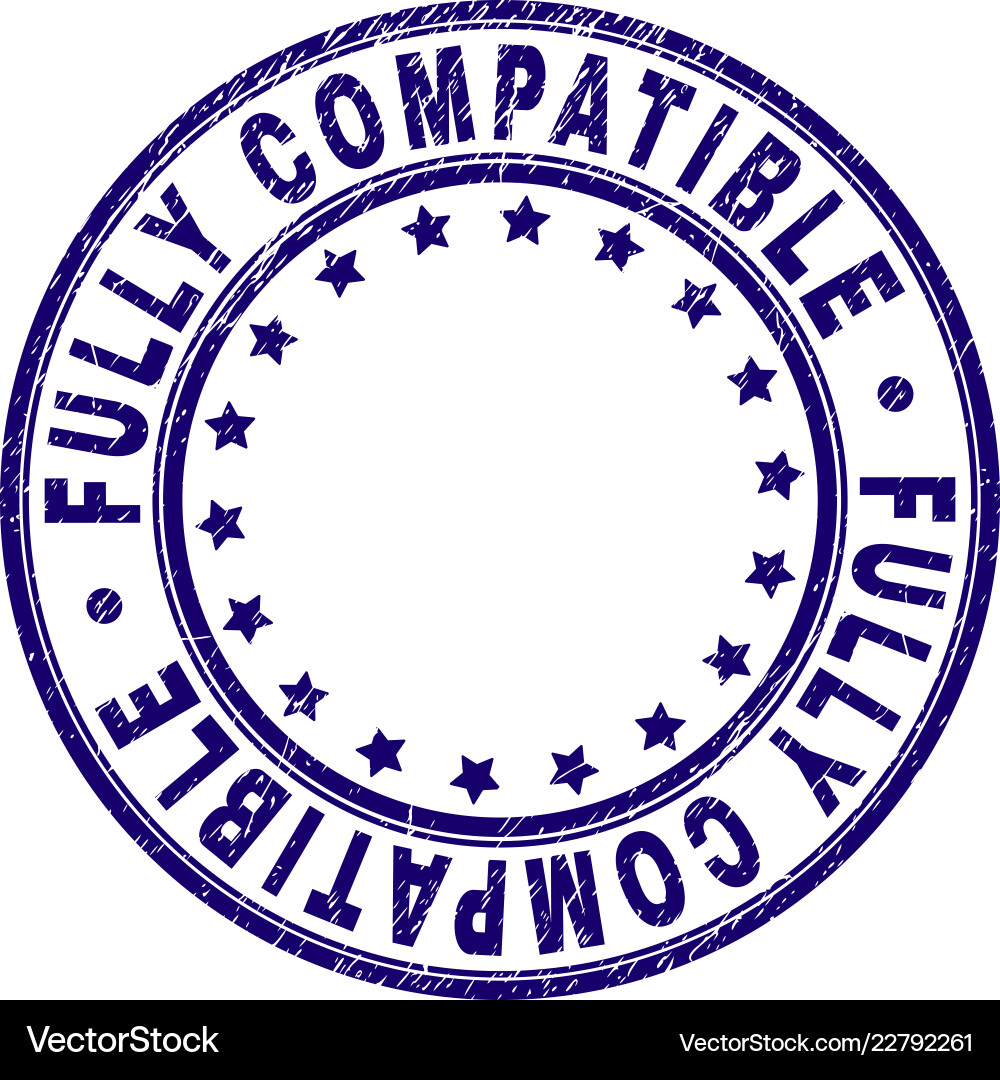 Grunge textured fully compatible round stamp seal Vector Image