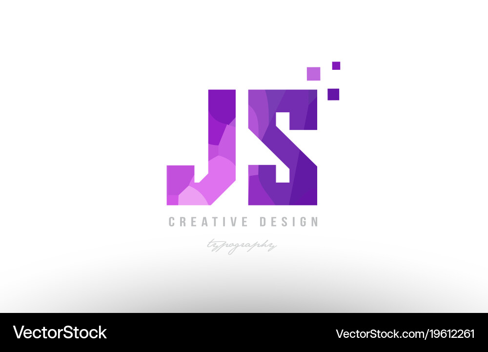 Js j s pink alphabet letter logo combination Vector Image