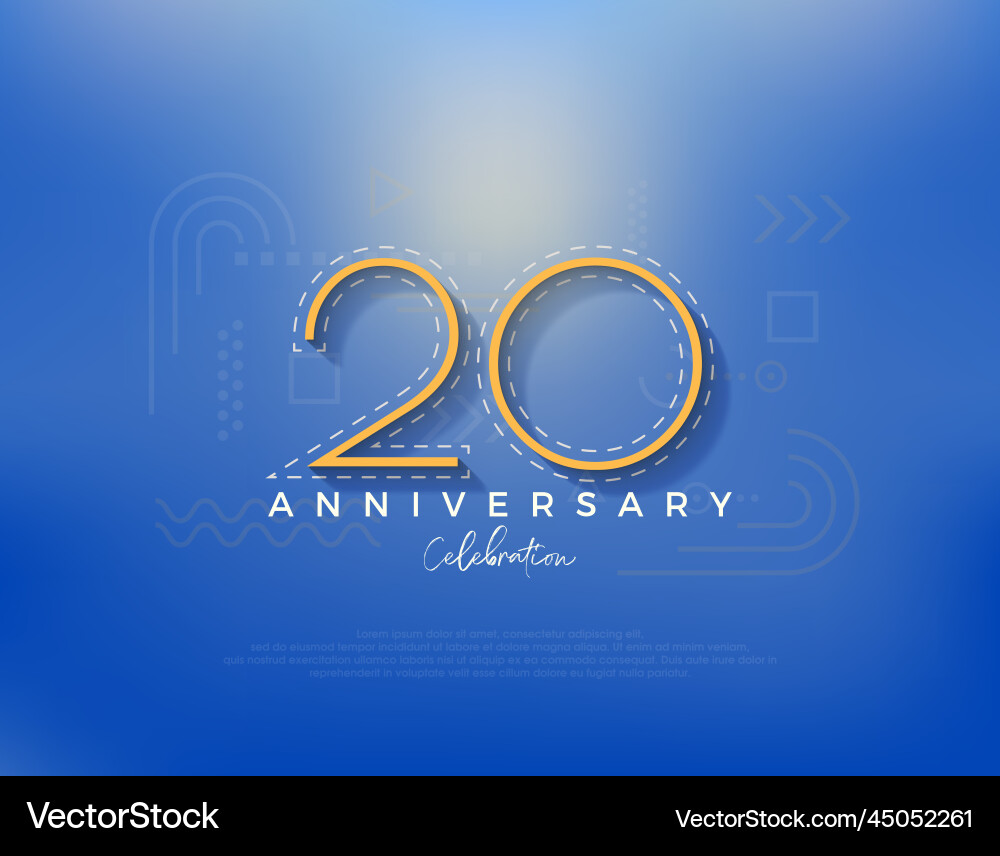 Line art number design for 20th anniversary Vector Image