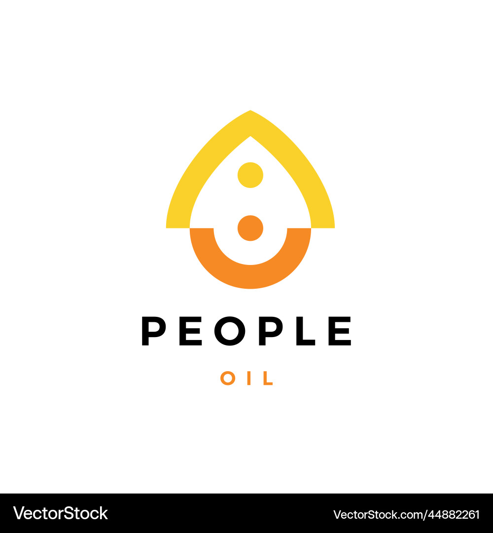 People oil drop logo icon Royalty Free Vector Image