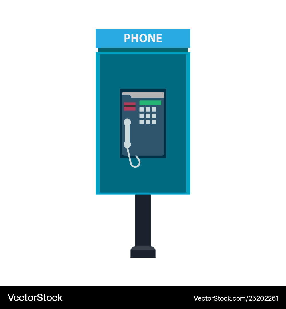 Phone booth call sign technology icon modern blue Vector Image