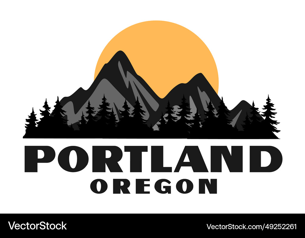 Portland oregon with beautiful view Royalty Free Vector