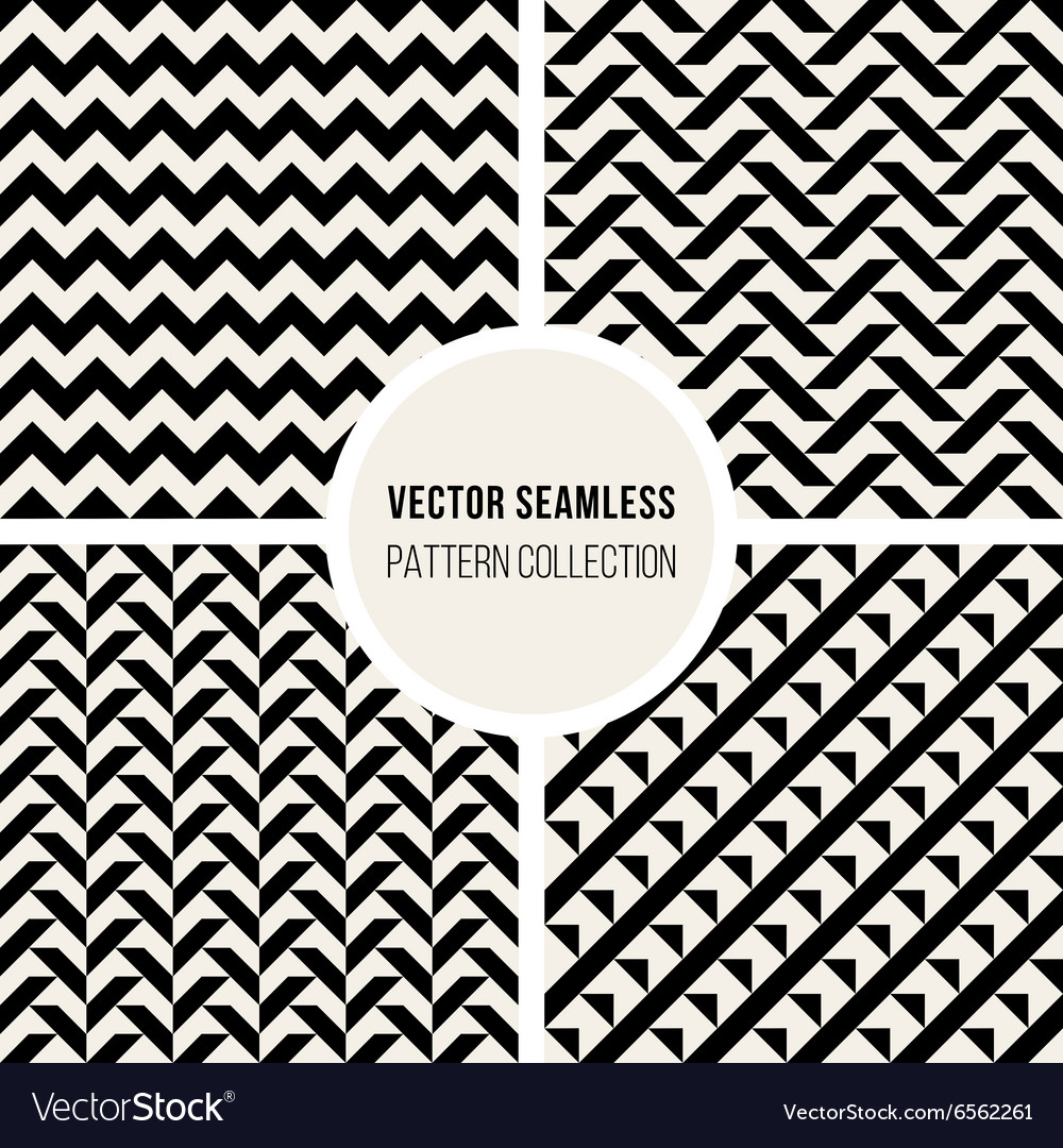 Seamless geometric pattern collection Royalty Free Vector