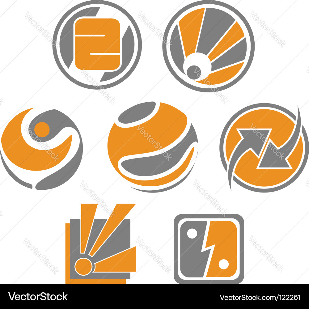 Set of abstract symbols Royalty Free Vector Image