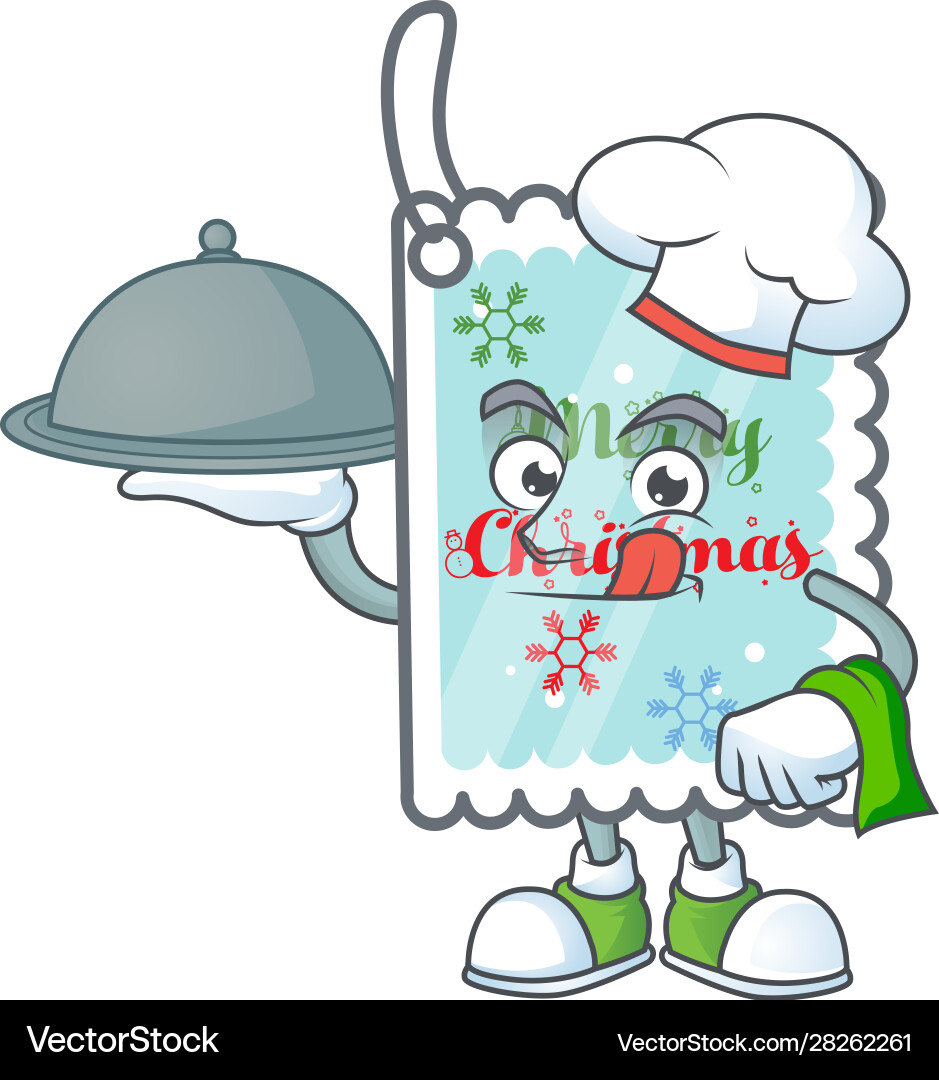 Smiling christmas greeting card as a chef Vector Image