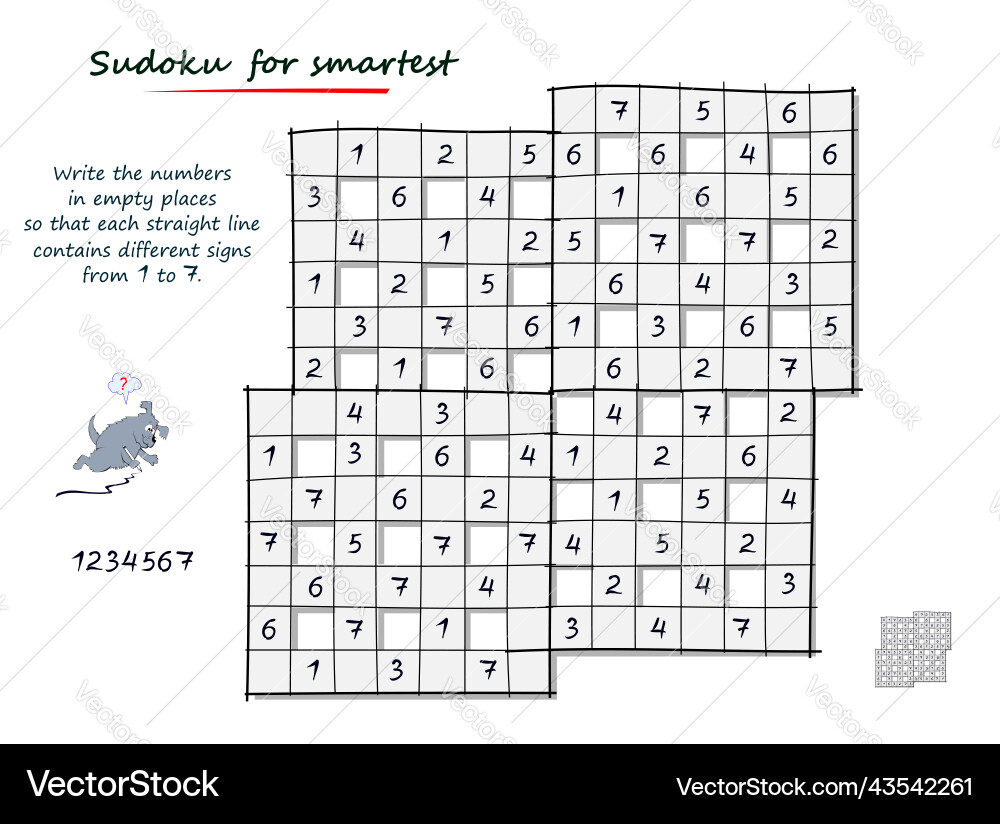 Sudoku for smartest logic puzzle game write Vector Image