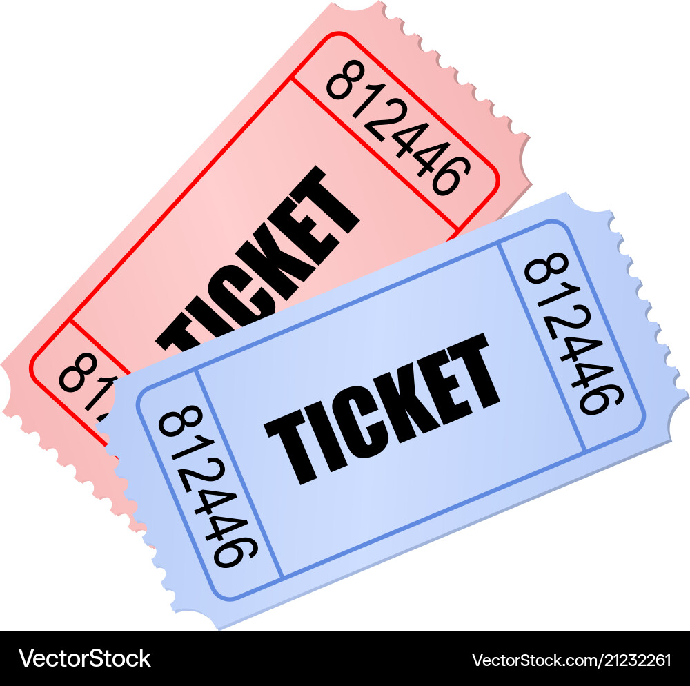 Two overlapping movie tickets in retro style Vector Image