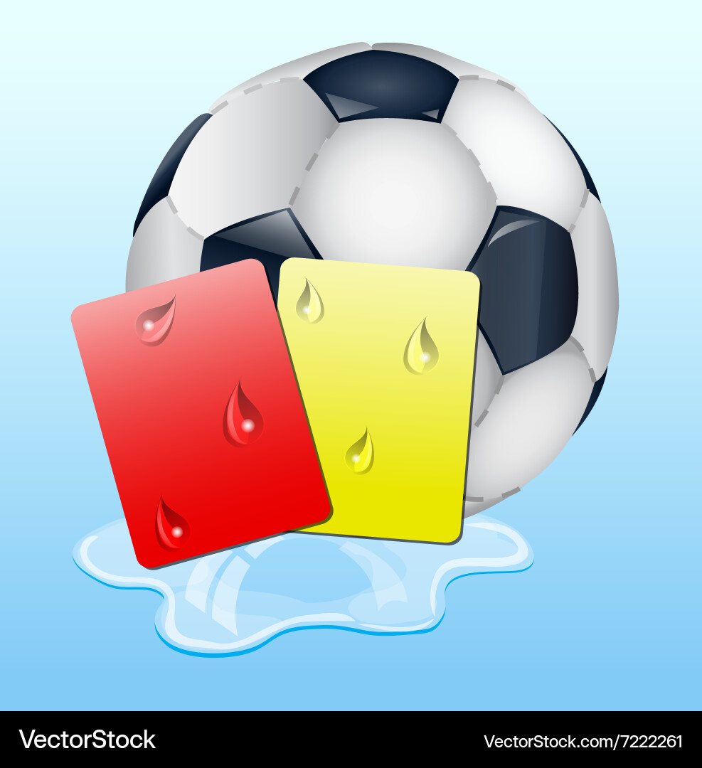 Warning and ban cards with ball Royalty Free Vector Image