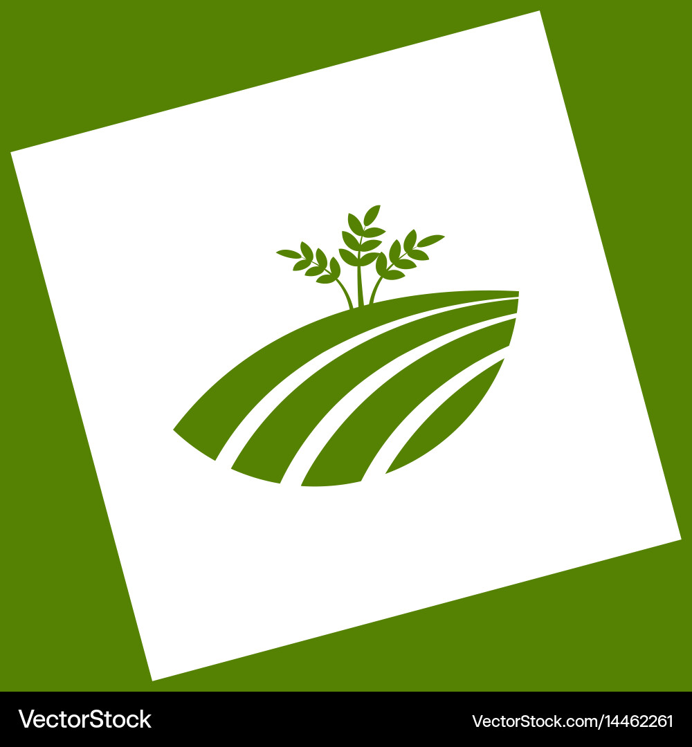 Wheat field sign white icon obtained Royalty Free Vector