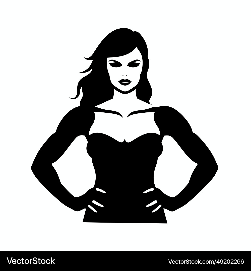Bodybuilder woman black icon on white background Vector Image