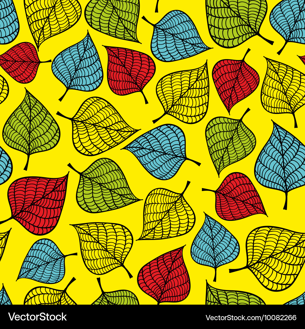 Colorful seamless pattern with autumn leaves Vector Image