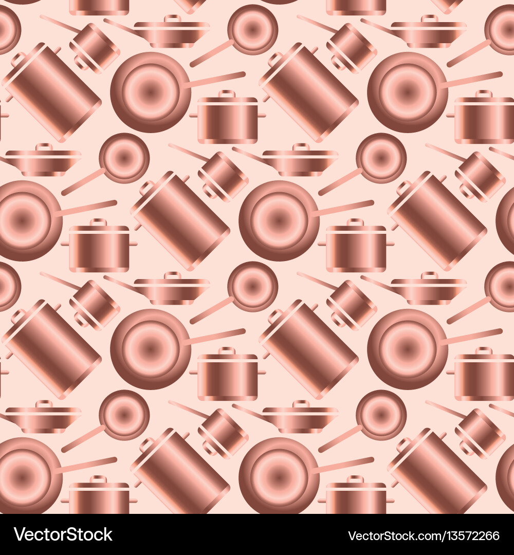 Copper utensils for professional kitchens seamless