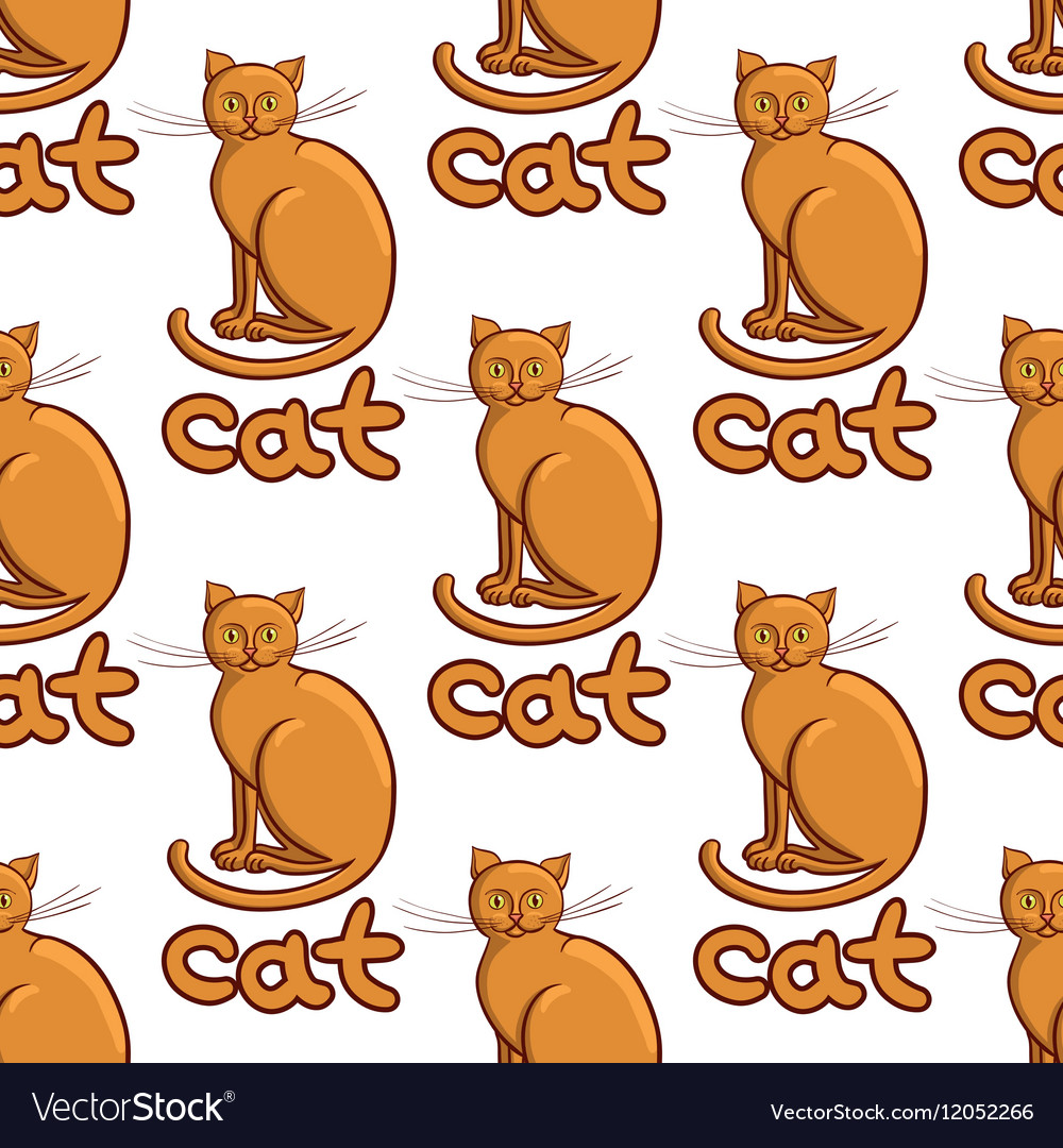 Cute flat cats pattern Royalty Free Vector Image