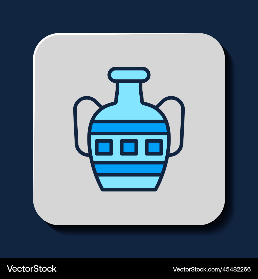 Filled outline ancient amphorae icon isolated Vector Image