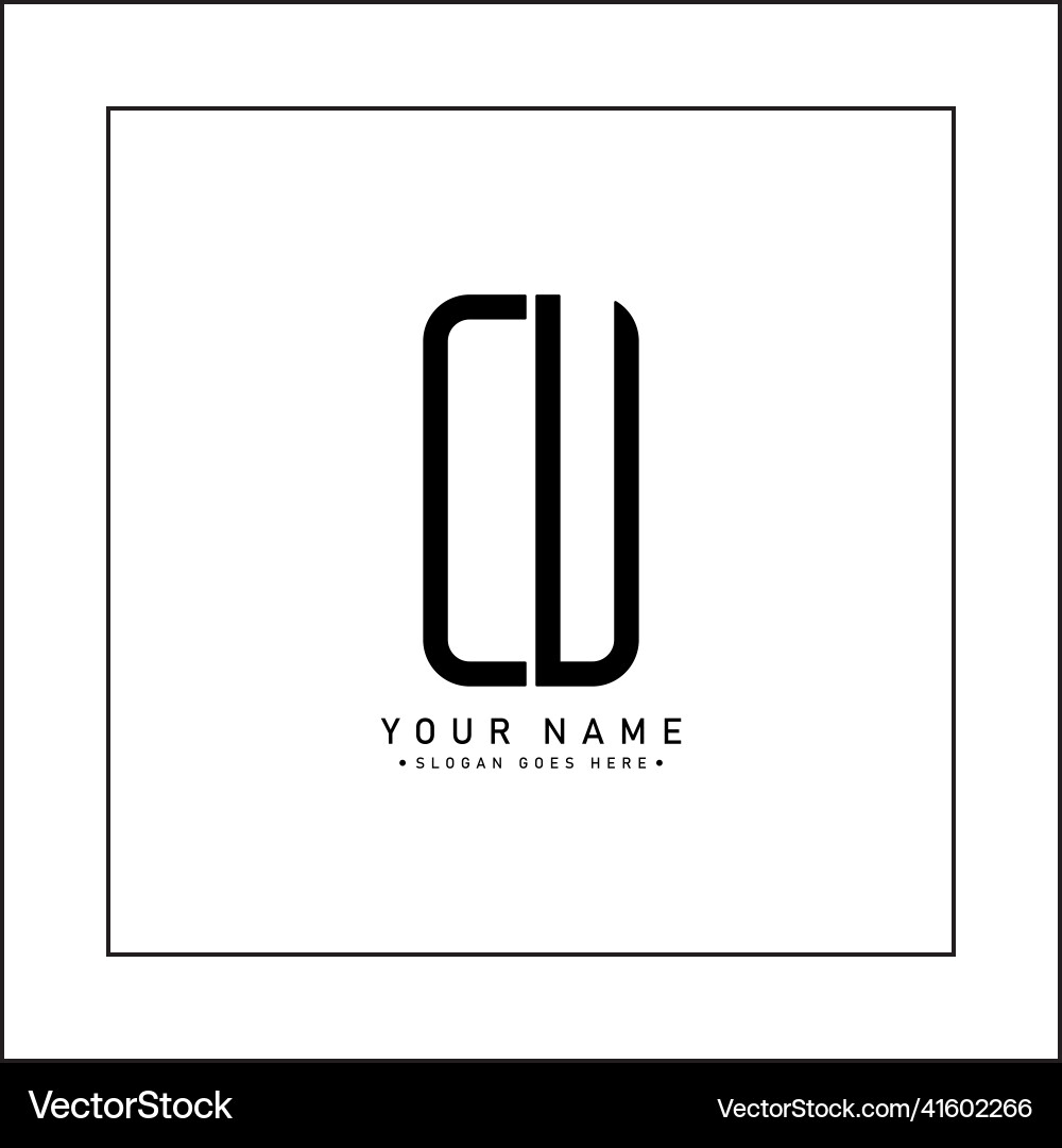 Initial letter cu logo - simple business logo Vector Image