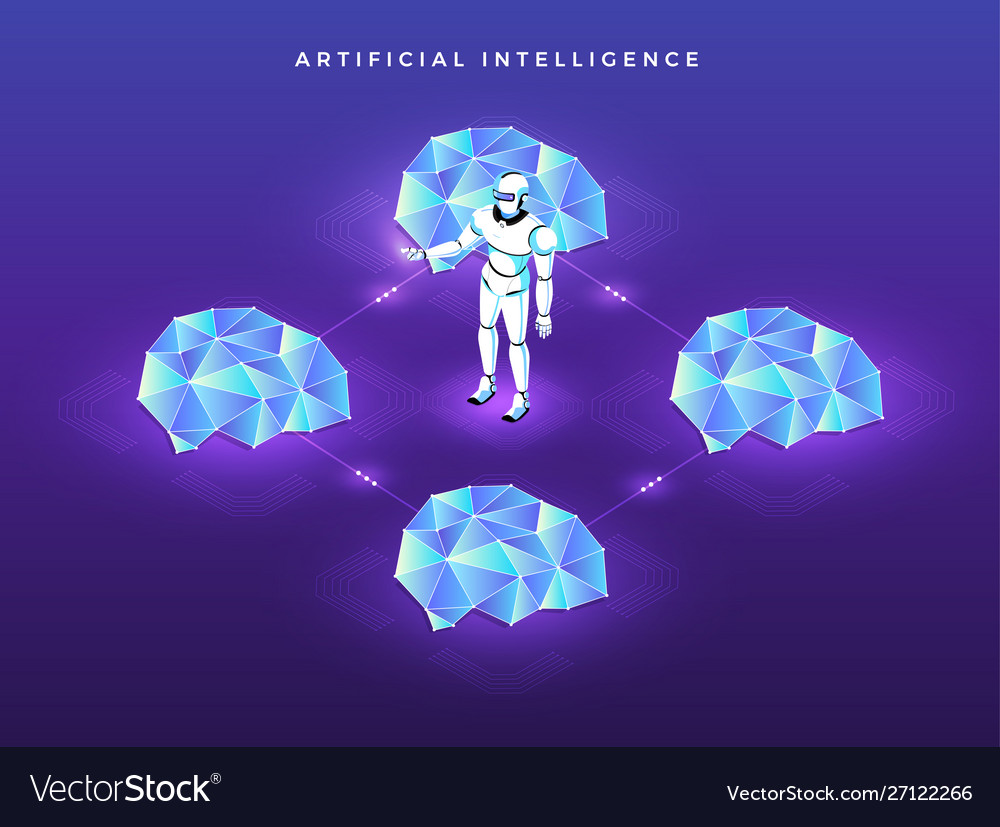 Isometric artificial intelligence ai Royalty Free Vector Isometric artificial intelligence ai Royalty Free Vector