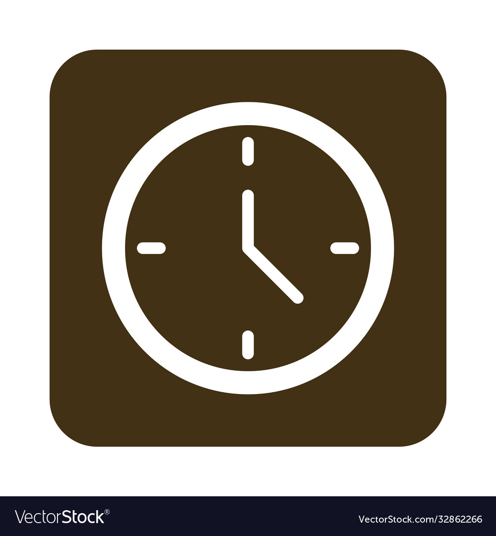 Mobile Application Clock Time Web Button Menu Vector Image